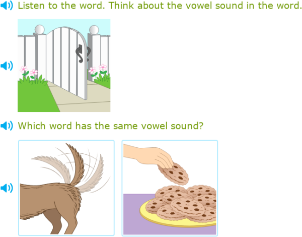 IXL - Find the word with the same vowel sound (Year 1 English practice)