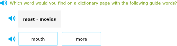 IXL - Use guide words (Year 2 English practice)