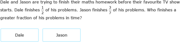 IXL - Compare fractions: word problems (Year 7 maths practice)