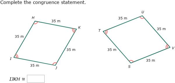 IXL - Congruence statements and corresponding parts (Year 8 maths practice)