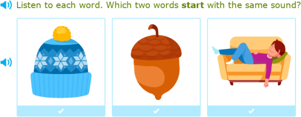 IXL - Which two words start with the same sound? (Year 1 English practice)
