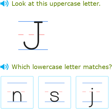 IXL - Choose the lowercase letter that matches: f, i, j, l, m, t, y ...
