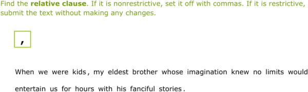 IXL - Commas with non-restrictive elements (Year 6 English practice)