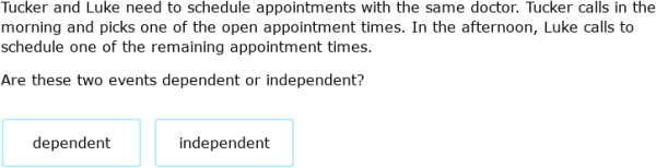 IXL - Identify independent and dependent events (Year 8 maths practice)
