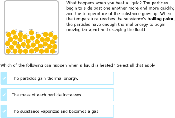 IXL - Particle motion and changes of state (Year 7 science practice)