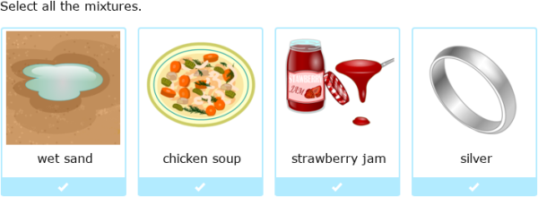 IXL - Identify mixtures (Year 3 science practice)