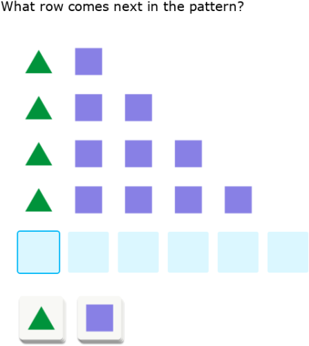 IXL - Find the next row in a growing pattern (Foundation maths practice)