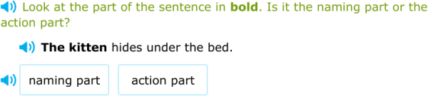 IXL - Is it the naming or action part of the sentence? (Year 1 English ...