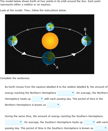 IXL - What causes the seasons on Earth? (Year 7 science practice)