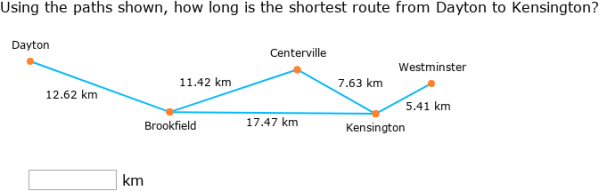 IXL - Maps with decimal distances (Year 6 maths practice)