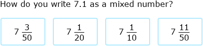 IXL - Convert decimals to fractions or mixed numbers (Year 6 maths ...