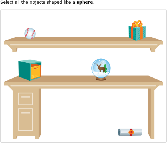 IXL - Three-dimensional shapes in the real world II (Year 2 maths practice)