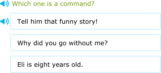 IXL - Identify commands (Year 1 English practice)