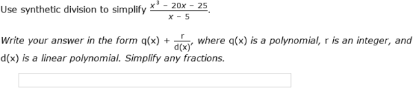 IXL - Divide polynomials using synthetic division (Year 11 maths practice)