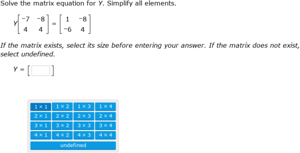 IXL - Solve matrix equations using inverses (Year 11 maths practice)