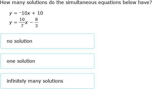 IXL - Find the number of solutions to simultaneous equations (Year 11 ...