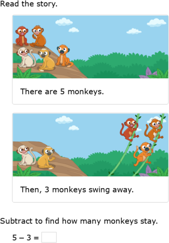 IXL - Subtraction word problems with pictures - numbers up to 5 ...