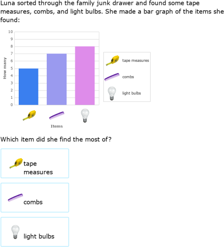 IXL - Interpret bar graphs: compare categories (Year 1 maths practice)