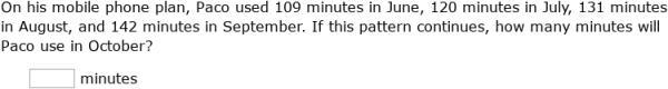 IXL - Number sequences: word problems (Year 7 maths practice)