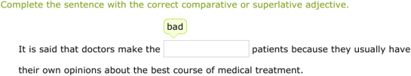 IXL - Good, better, best, bad, worse and worst (Year 10 English practice)