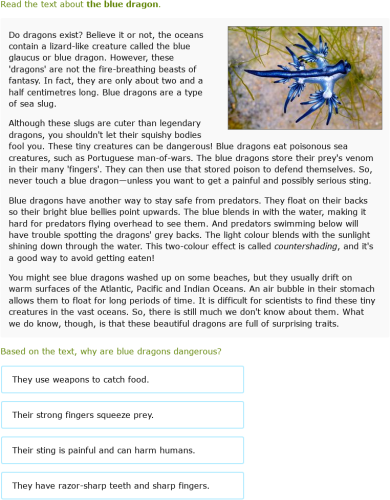 IXL - Read about animals (Year 5 English practice)