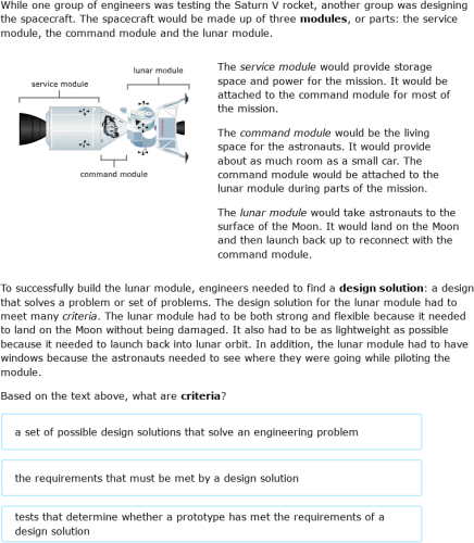 IXL - Explore the engineering-design process: going to the Moon! (Year ...