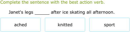 IXL - Use action verbs (Year 4 English practice)