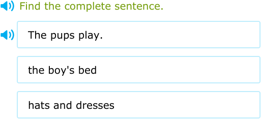 IXL - Find the complete sentence (Foundation English practice)