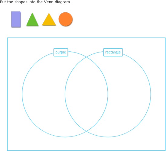 IXL - Sort shapes into a Venn diagram (Year 2 maths practice)