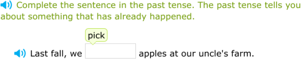 IXL - Form and use the regular past tense (Year 1 English practice)