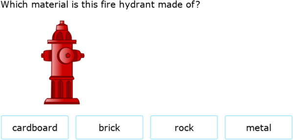 IXL - Identify materials in objects (Year 1 science practice)