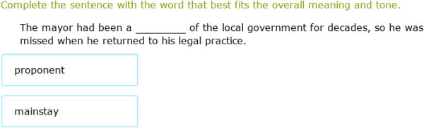 IXL - Choose the word whose connotation and denotation best match the ...