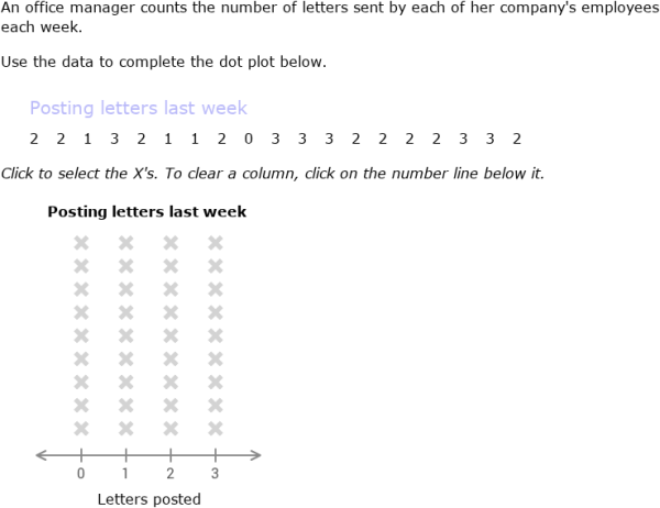 IXL - Create dot plots (Year 6 maths practice)