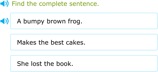 IXL - Find the complete sentences (Year 1 English practice)