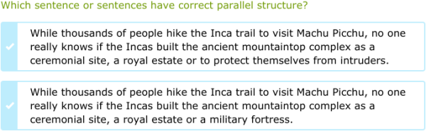 IXL Identify Sentences With Parallel Structure Year 9 English Practice 
