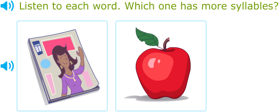 IXL - Which word has more syllables? (Foundation English practice)