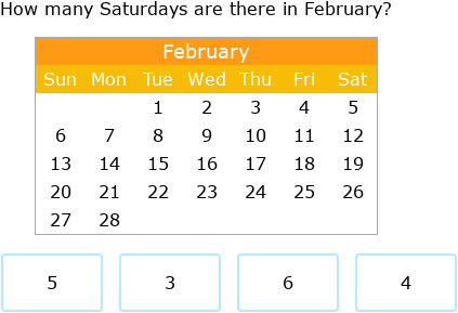 IXL - Read a calendar (Year 2 maths practice)