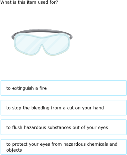 IXL - Laboratory safety equipment (Year 7 science practice)