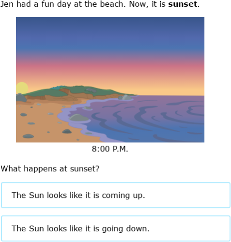 IXL - The daytime sky (Year 2 science practice)