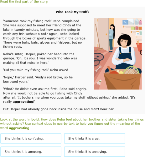 IXL - Read realistic fiction with illustrations (Year 4 English practice)