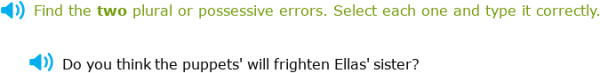 IXL - Identify and correct errors with plural and possessive nouns (Year 2 English practice)
