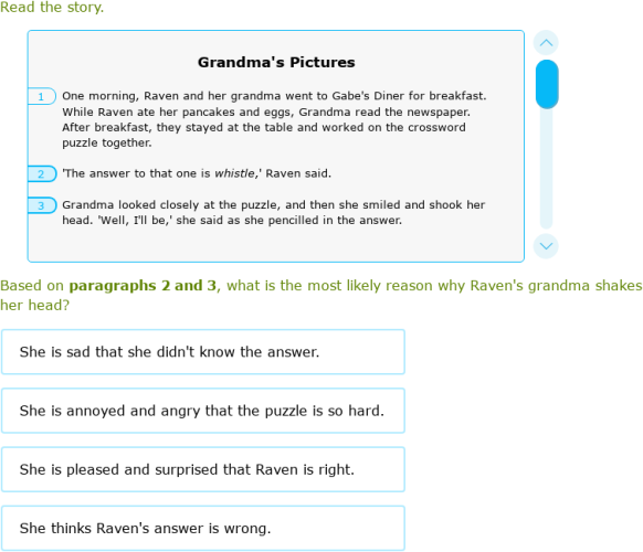 IXL - Read realistic fiction: set 2 (Year 3 English practice)
