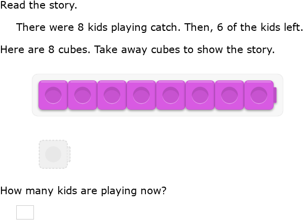 IXL - Use cube models to solve subtraction word problems - numbers up ...