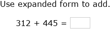 IXL - Use expanded form to add three-digit numbers (Year 3 maths practice)