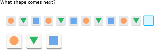 IXL - Find the next shape in a pattern (Year 1 maths practice)