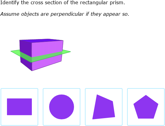 IXL - Cross sections of three-dimensional figures (Year 6 maths practice)