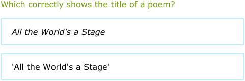 IXL - Formatting titles (Year 5 English practice)