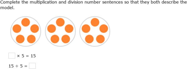 IXL - Relate multiplication and division for groups (Year 3 maths practice)