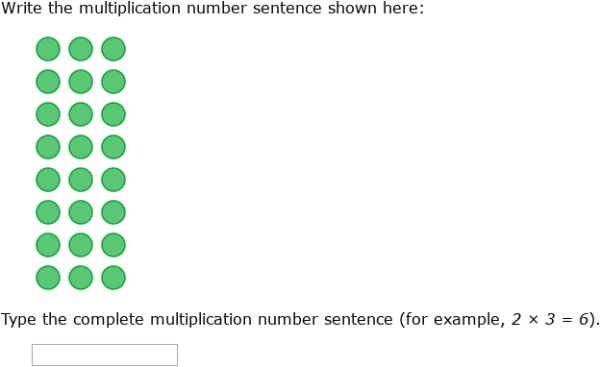 IXL - Multiplication number sentences (Year 3 maths practice)