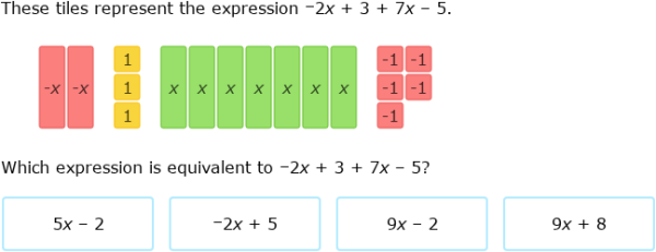 IXL - Identify equivalent linear expressions using algebra tiles (Year ...
